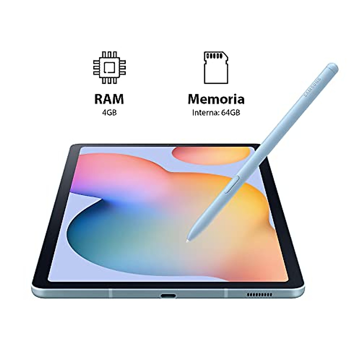 SAMSUNG Galaxy Tab S6 Lite 10.4" 64GB Android Tablet, S Pen Included, Slim Metal Design, AKG Dual Speakers, Long Lasting Battery, US Version, 2020, Angora Blue