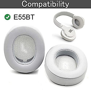 Aiivioll Replacement Ear Pads Compatible with E55BT Headphones Ear Pads Headset Ear Pads Protein PU Leather Ear Pads Repair Parts(Gray)