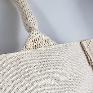 TBF Mini Canvas Reusable Gift Tote Bags w/Clear Front Pocket for Wedding Favors, Crafts, Decorations (10x8x5) (1 Bag, Natural)