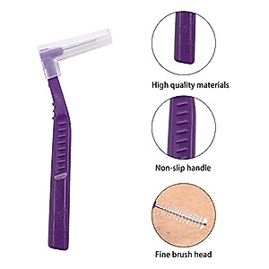 25 Pcs Interdental Angle Brushes,Reusable Dental Cleaners,Oral Dental Hygiene Brush,Dental Toothpick Floss for Braces,Tooth Cleaning Tool (Multi-Colored)