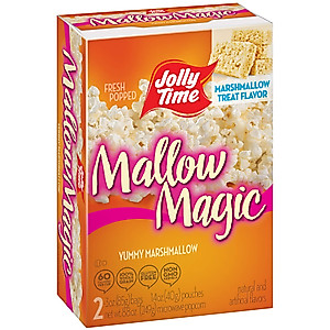 Jolly Time Mallow Magic, Sweet Marshmallow Microwave Popcorn with Candy Coated Sugar Topping for an Easy Gourmet Treat (Mallow Magic, 4.4 Ounce (Pack of 8))