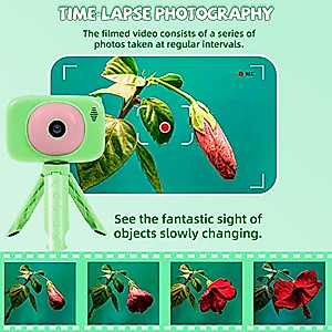 seanme Kids Selfie Camera with 32GB Card, 40MP & 1080P HD Kids Digital Camera Toys for 3-8 Year olds, Birthday & Christmas Gifts for 3 4 5 6 7 8 9 10 Year Old Boys (Green)