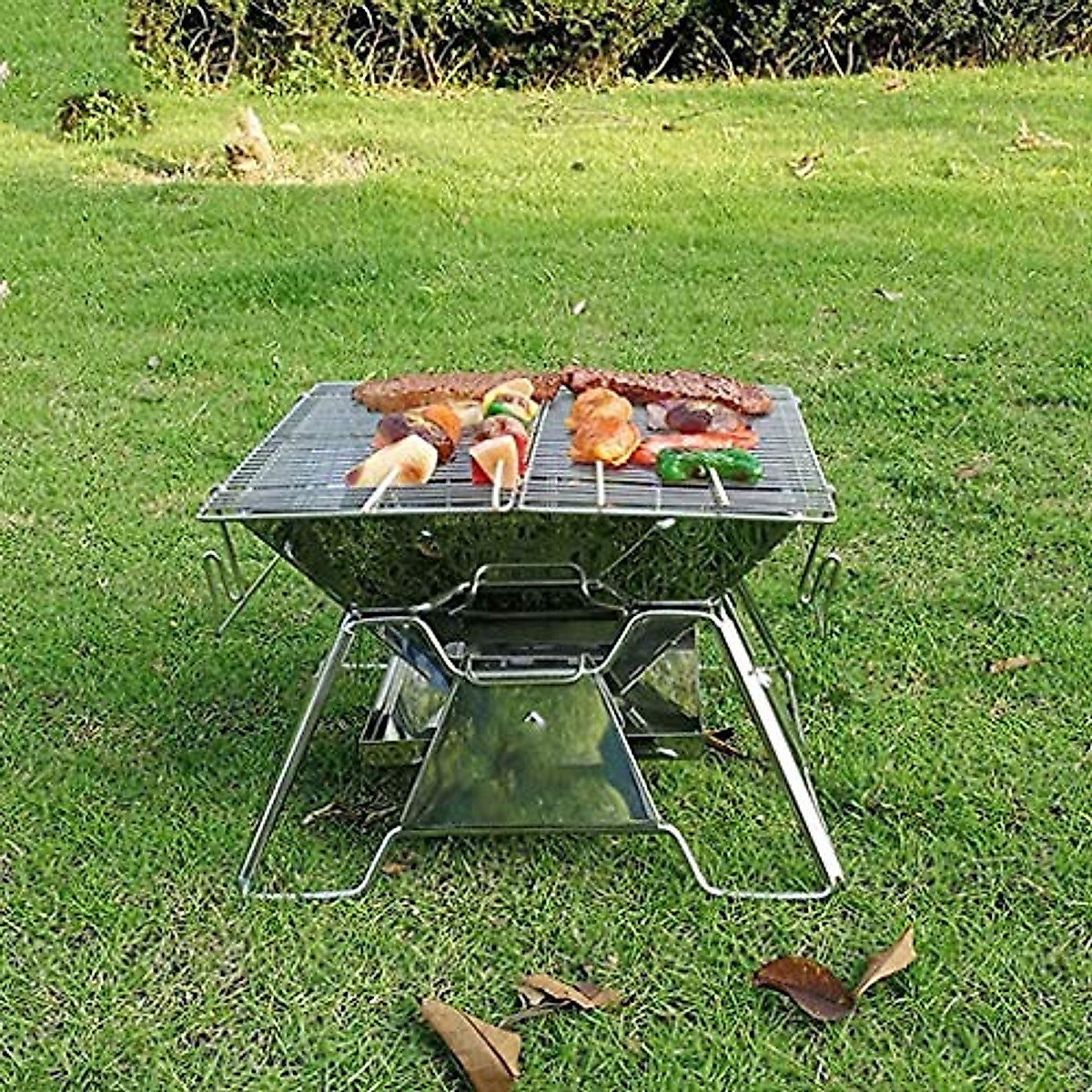 n/a Mini Portable Folding Carbon Grill Outdoor Charcoal Household Grill Stainless Steel Small Grill