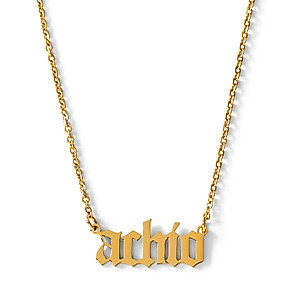 Sorority Shop Alpha Chi Omega Necklace — ACO Old English Font Design, 18K Gold Plated, Alpha Chi Omega Gifts for Women
