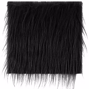 Lusofie Faux Fur Fabric Black Fur Fabric 20×20 Inches Plush Black Faux Fur Fabric Square Patch for Crafts Gnomes Costume Camera Floor Decoration Mats