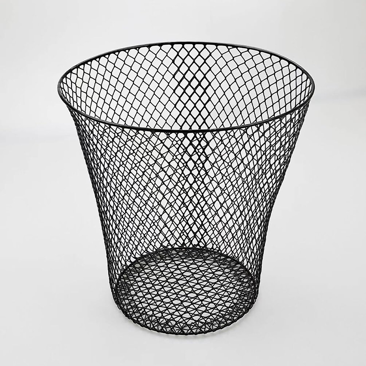 Luxshiny Black Mesh Trash Can - Mesh Office Trash Can Open Metal Wire Wastebaskets Recycling Garbage Container Bin for Office, Home,School