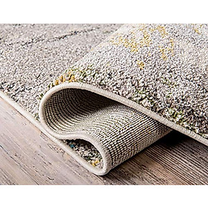 Unique Loom Chromatic Collection Modern Rustic & Vibrant Abstract Area Rug for Any Home Décor, 5 x 8 ft, Beige/Gray