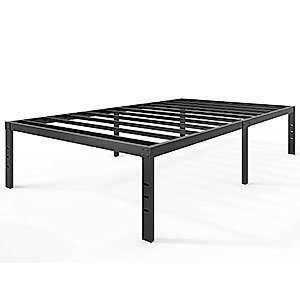 FSCHOS Bed-Frame-Twin, 16 Inch Metal Platform Twin-Size-Bed-Frame No Box Spring Needed, Heavy Duty Twin Size Bed Frame Easy Assembly, Noise Free, Black