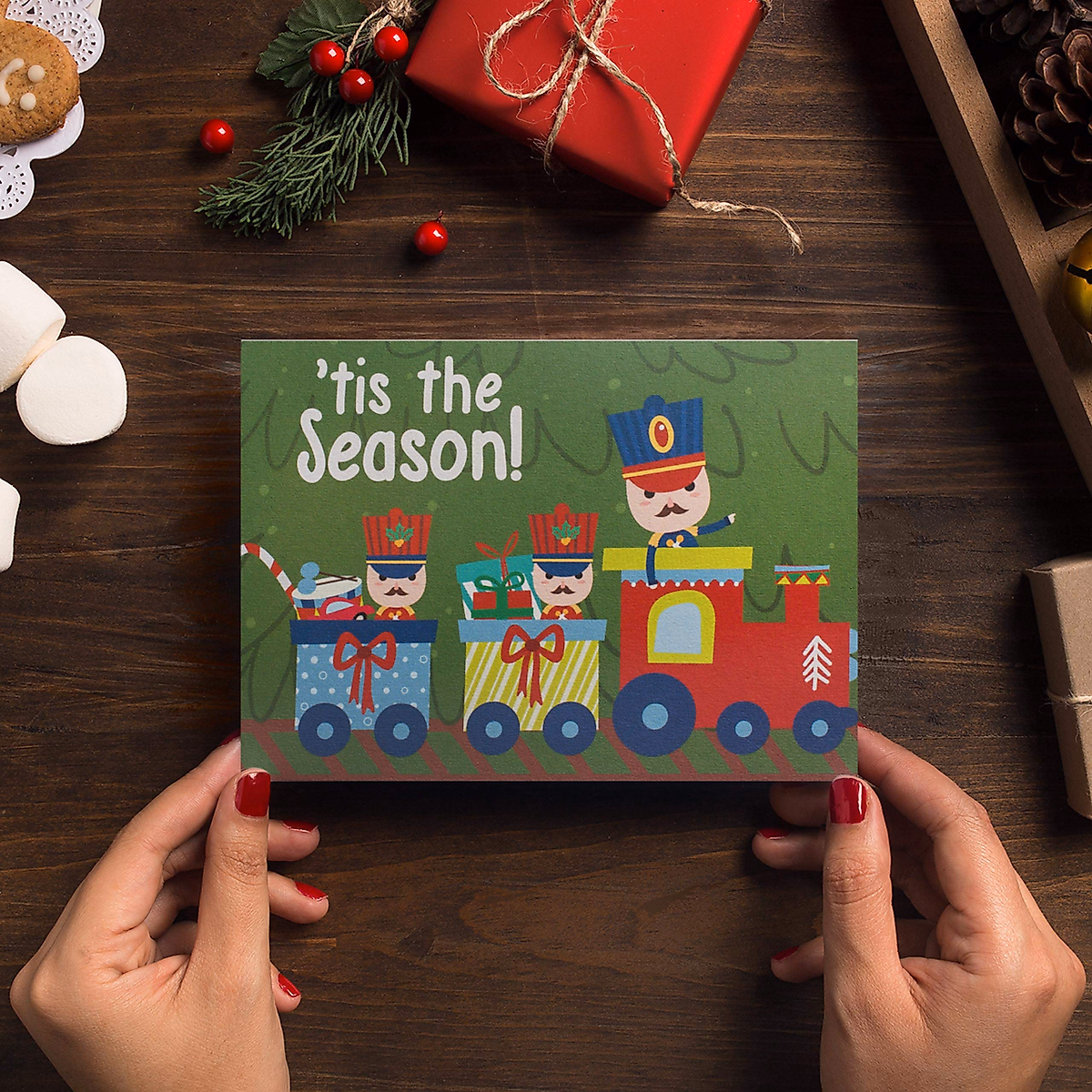 24 Cute Christmas Cards Assorted - Joyful Christmas Greeting Cards in 24 Unique Designs -Happy Holiday Cards- Family Christmas Cards- Bulk Assorted Christmas Cards with Envelopes, 4 x 6 Inches