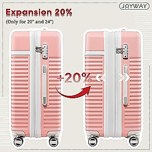 Joyway Luggage 20 Inch Carry On Luggage Sets, Expandable Suitcase Set with Spinner Wheel and TSA Lcok, Hard Shell 3 Piece Luggage Sets for Travel