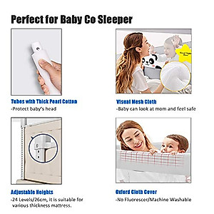 Bed Rail for Toddlers, 60’’70’’75“78’’86’’ Extra Long Baby Bed Rail Guard Lifting Vertically, 1 Side of Free-Tool Assembled Bed Rail Guard for Toddlers Fit Queen Bed, King Bed (75 Inch, Grey Moon)