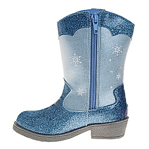 Disney Frozen Cowgirl Western Boots - Elsa and Anna cowboy boot - Blue (size 8 Toddler)