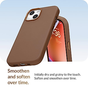 LONLI Classic - (for iPhone 15) - European Nappa Leather Phone Case - Smoothen and Soften Over Time - Compatible with Magsafe - Saddle Brown
