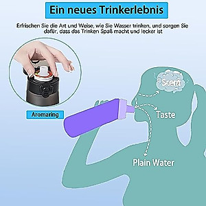 FCLMHD Flavored Pods for Flavored Water Bottle,650ML Fruit Fragrance Water Bottle with RANDOM 2 flavour pods Water Cup,for Gym and Outdoor Gift (black+2Pods)