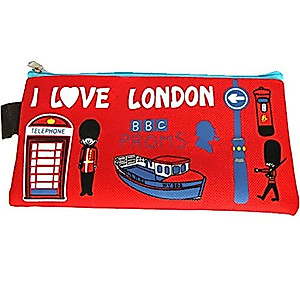 lotusflowert Canvas Pencil Case,The American Style I Love London Set of 4