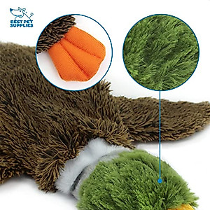 Best Pet Supplies Stuffing Free Squeaky Dog Toys for Small Dogs, Medium Dogs, and Large Dogs, Durable, Best Dog Chew Toy for Teething Puppy, Indoor Play, Holds Plastic Bottle - Wild Duck, Large