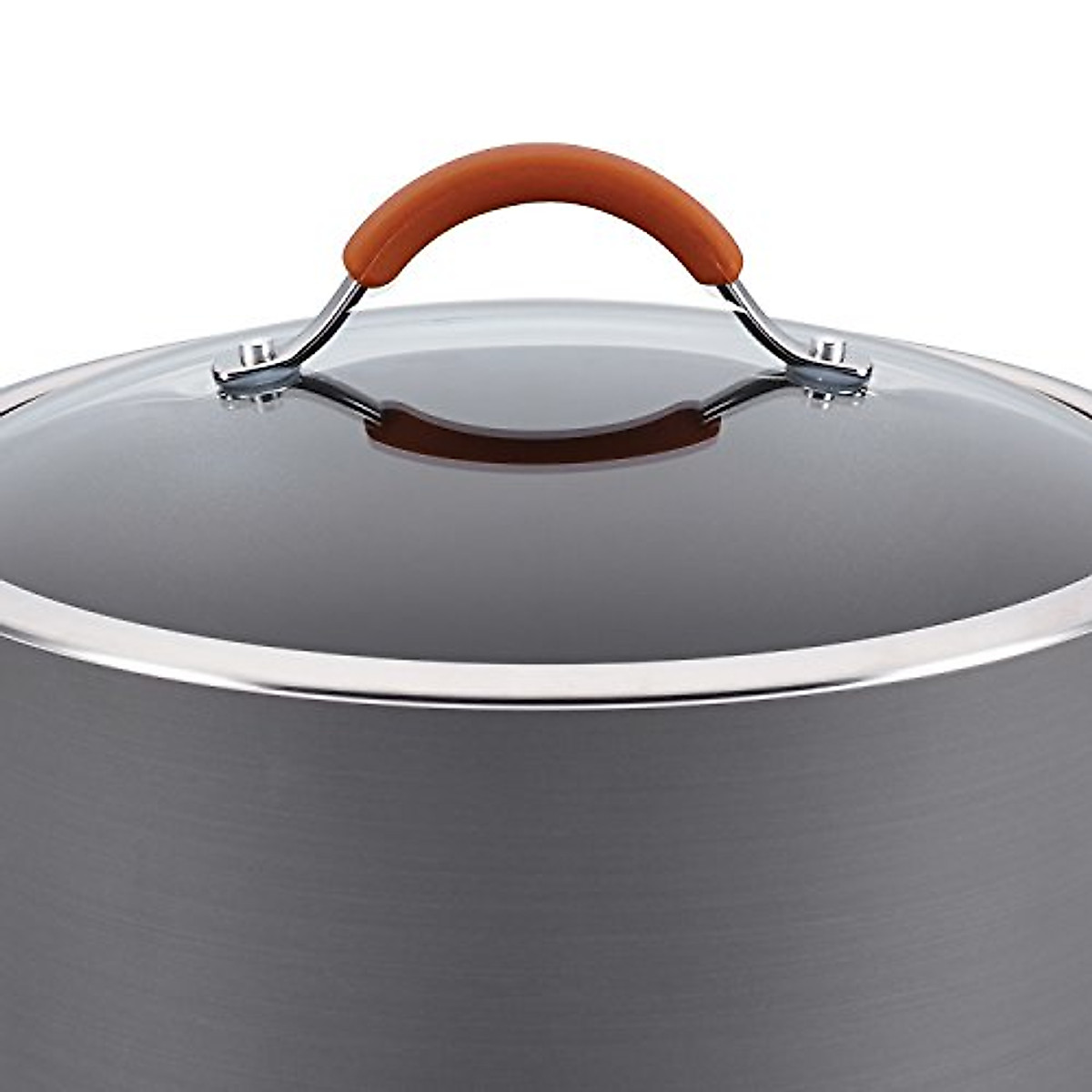 Rachael Ray Cucina Dishwasher Safe Hard Anodized Nonstick Cookware Pots and Pans Set, 12 Piece, Gray with Orange Handles