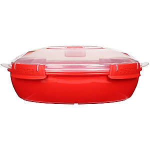 Sistema Microwave Collection, Round Dish, Red, 43.6 Ounce (Pack of 1)