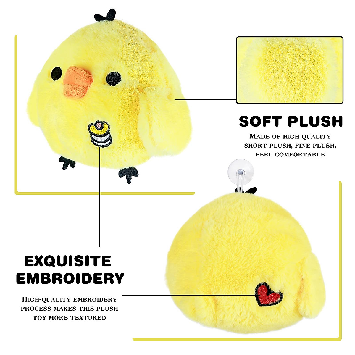 VIBERS 6.7 inch Little Baby Chick Stuffed Animal Cute Small Chicken Plush