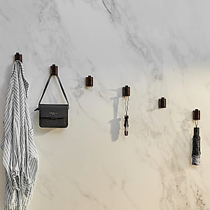 AODORAN Coat Hooks Wall Mounted - 4 Pack Heavy Duty Towel Hooks for Wall Hanging Wood Black Rustproof Coat Rack Wall Mount Wall Hooks Bag Key Hat Hanger