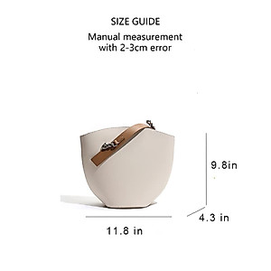 Bucket Bags for Women, Genuine Leather Tote Bag Ladies Purses and Handbags Designer Hobo Shoulder Bags with Adjustable Strap