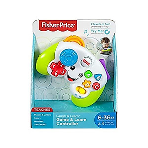 Fisher-Price Laugh & Learn Baby & Toddler Toy Game & Learn Controller Pretend Video Game with Music Lights & Activities Ages 6+ Months
