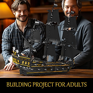 JMBricklayer Black Pirate Ship Model Building Sets, Mysterious Pirate Toys Building Kits, Collectible Model Ship Building Blocks, Cool Pirate Ship Toy, Gifts for Boys Teens Collectors (2868 Pieces)