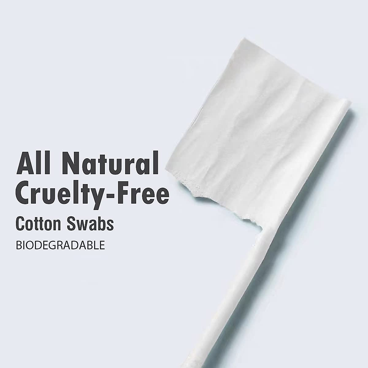 Hontry Stroe 50pcs Travel Pack Cotton Swabs with White Paper Stick, 8 Packs, Biodegradable, All Natural