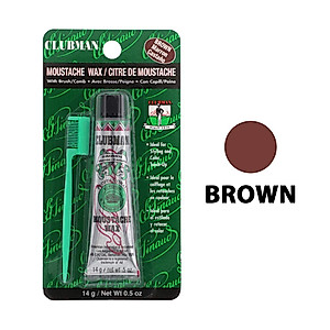 Clubman Pinaud Moustache Wax with Comb Applicator, For Styling & Color Enhancement, Brown, 0.5 Oz (Pack of 3)