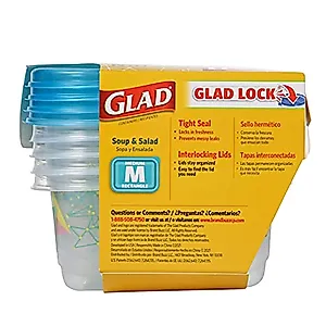 Glad Series Food Storage Containers, 4 Count | Strong and Durable Food Storage Food Containers for Everyday Use | Use to Store Meals, Snacks, and Desserts