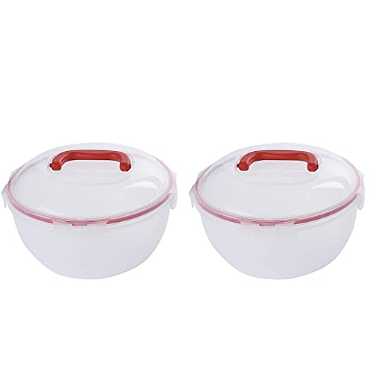Komax Biokips Set of 2 Large Salad Bowls with Lids – 4.2 Qt Airtight Food Storage Containers – BPA-Free Salad Bowl with Lid that Locks – Microwave & Dishwasher Safe Salad Mixing Bowls
