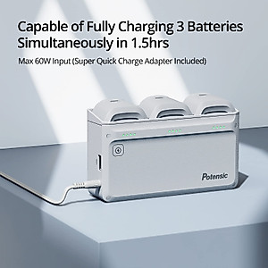 Potensic Parallel Charging Hub and Super Quick Charge Adapter Pack of 1, Battery not Included