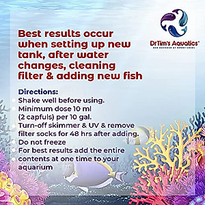 DrTim's Aquatics Reef One & Only Nitrifying Bacteria – For Reef, Nano and Seahorse Aquaria, New Fish Tanks, Aquariums, Disease Treatment – H20 Pure Fish Tank Cleaner – Removes Toxins – 4 Oz. (401)