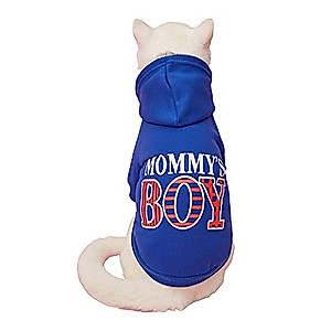 QWINEE Dog MOM BOY Letter Print Hoodie Sweatshirt Cat Puppy Shirt Clothes for Small Dogs Kitten Kitty Multicolor M