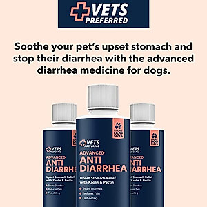 Vets Preferred Dog Anti Diarrhea Liquid - Dog Diarrhea Relief with Pectin and Kaolin (8 oz.) | Once Every 12 Hours for Dog Diarrhea & Dog Gas Relief