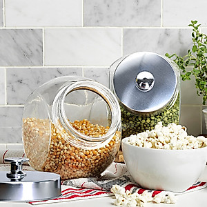 Glass Cookie Jars for Kitchen Counter (3 Pack) 75oz Food Storage Canisters with Airtight Lids + Marker & Labels, Coin & Penny Jar Candy Jars for Candy Buffet, Coffee Canister, Laundry Detergent Holder