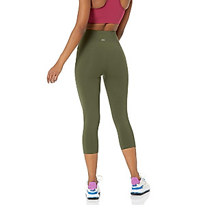 Amazon Essentials Women's Active Sculpt Workout Athleisure High Rise Capri Leggings (Available in Plus Size), Olive, Medium