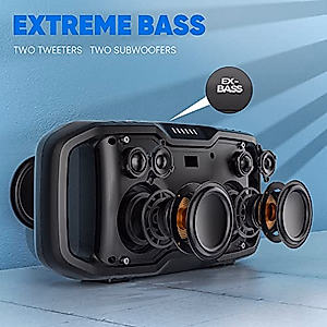 FORTECLEAR Bluetooth Speaker with Rich BASS,Portable Waterproof 50W Loud Outdoor Multi Sync Pairing Speaker Bluetooth with Subwoofer,30H Playtime,Wireless Speaker for Camping,Beach,Tech Gifts for Men