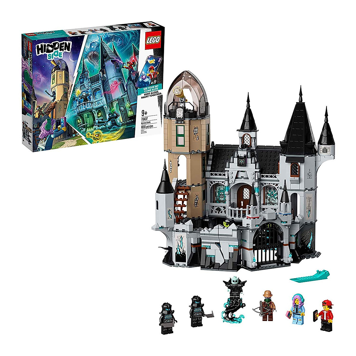 LEGO Hidden Side Mystery Castle 70437 AR Ghost Toy, Castle Model with App-Controlled Ghost Hunting Toy with Jack, Parker, Vaughn, Nehmaar Reem and 2 Shadow-Walker Minifigures (1,035 Pieces)