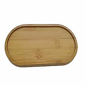Oval Wooden Bathroom Organizer for Toilet Tank and Counter Top, Natural Bamboo Vanity Tray, Decorative Organizer Bathroom Counter Tray, Toilet Tank Tray, Mini Bamboo Bathroom Tray