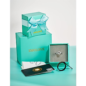 IMOLOVE 3ct Moissanite Engagement Ring Wedding Solitaire Ring for Women Lab Created Diamond Promise Ring for her-7-3CT