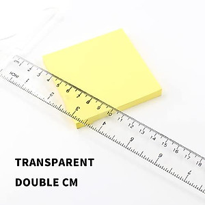 BokWin 12 Inch/ 30 cm Junior T-Square Plastic Transparent T-Ruler，Drafting T Square Inch Metric T-Square Measuring Scale Ruler for Art Framing and Drafting