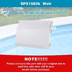 Fuoequl Pool Skimmer Weir Door SP-1082-K Weir Pool Skimmer Inground Fits Models SP1083 SP1084 SP1085 SP1086 SP1075 Skimmer Weir Flap