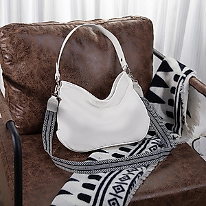 Montana West Soft Hobo Bags for Women Purses and Handbags Top Handle Shoulder Bags with Adjustable Guitar Strap MWC-085BWT