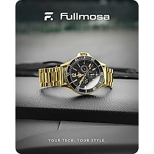 Fullmosa 18mm Stainless Steel Watch band, Quick Release Link Watch Strap Bracelet Compatible with Garmin Vivoactive 4S/Vivomove 3S/Active S/Venu 2S/Move 3S, Golden