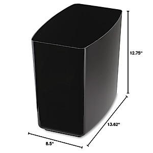 Officemate 2200 Series Executive Waste Basket, 20 Quart Capacity, 13.625 x 8.5 x 12.75 Inches, Black (22262)