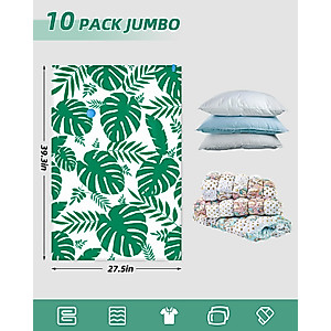 Colemoly Vacuum Storage Bags 10 Jumbo with Electric Air Pump, Big Compression Bags, Space Saver Vacuum Seal Bags for Clothing, Blankets, Storage and Organization, Travel Essentials