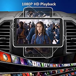 Android Stereo Hikity Single Din Car Stereo 10" HD Capacitive Vertical Rotatable Touch Screen Car Radio with Bluetooth GPS & Backup Camera, Car Audio Receivers Support WiFi Subwoofer Mirror Link