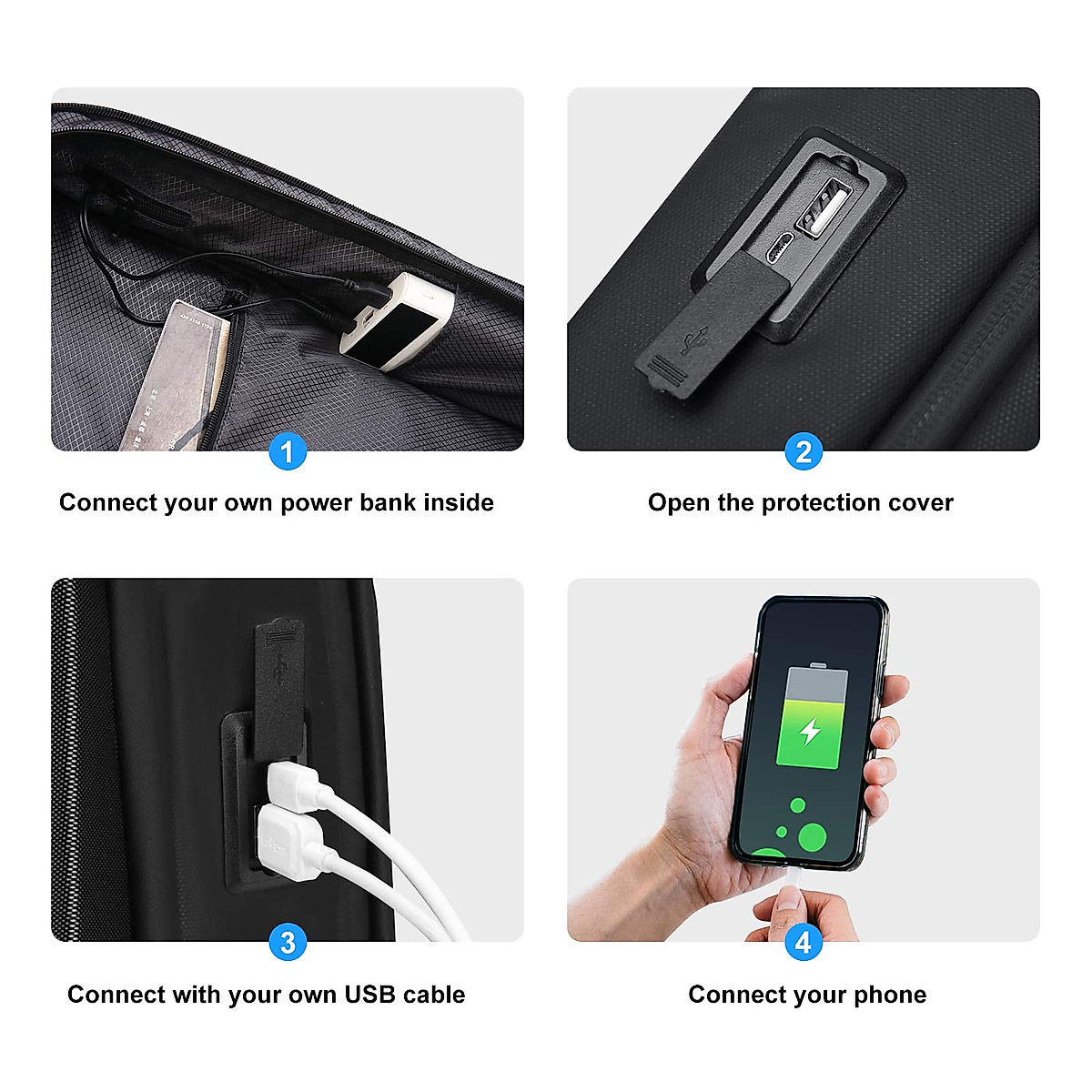 FENRUIEN 17.3-Inch Hard Shell Laptop Backpack,Anti-Theft Waterproof Business Travel Computer Backpack,Black Gaming Laptop Bag with USB Port for Men