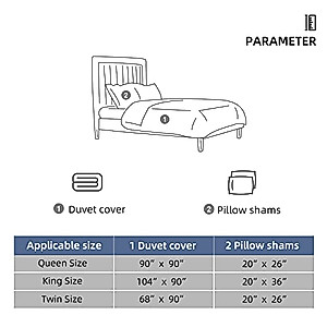 BBANGD Full Duvet Covers - Ultra Soft and Breathable Bedding Comforter Sets Washed Microfiber 3 Pieces with Zipper Closure Duvet Cover and 2 Pillow Shams (White)